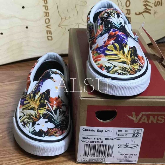 Vans | Shoes | Vans Classic Slip On Cuban Floral Kids Authentic | Poshmark